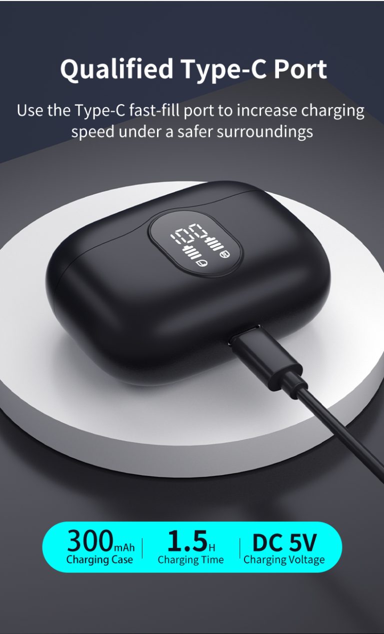 BJBJ A90 Pro TWS Earbuds with Digital Display - BJBJEARBUDS