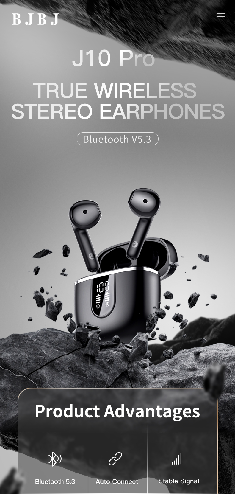 BJBJ J10 Pro True Wireless Earphones - BJBJEARBUDS