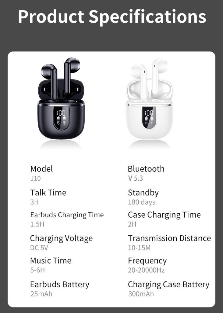 BJBJ J10 Pro True Wireless Earphones - BJBJEARBUDS